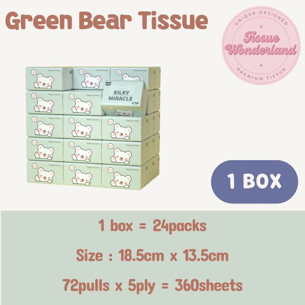 [CARTON] Tissue Wonderland - Green Bear Tissue (24packs/carton ...