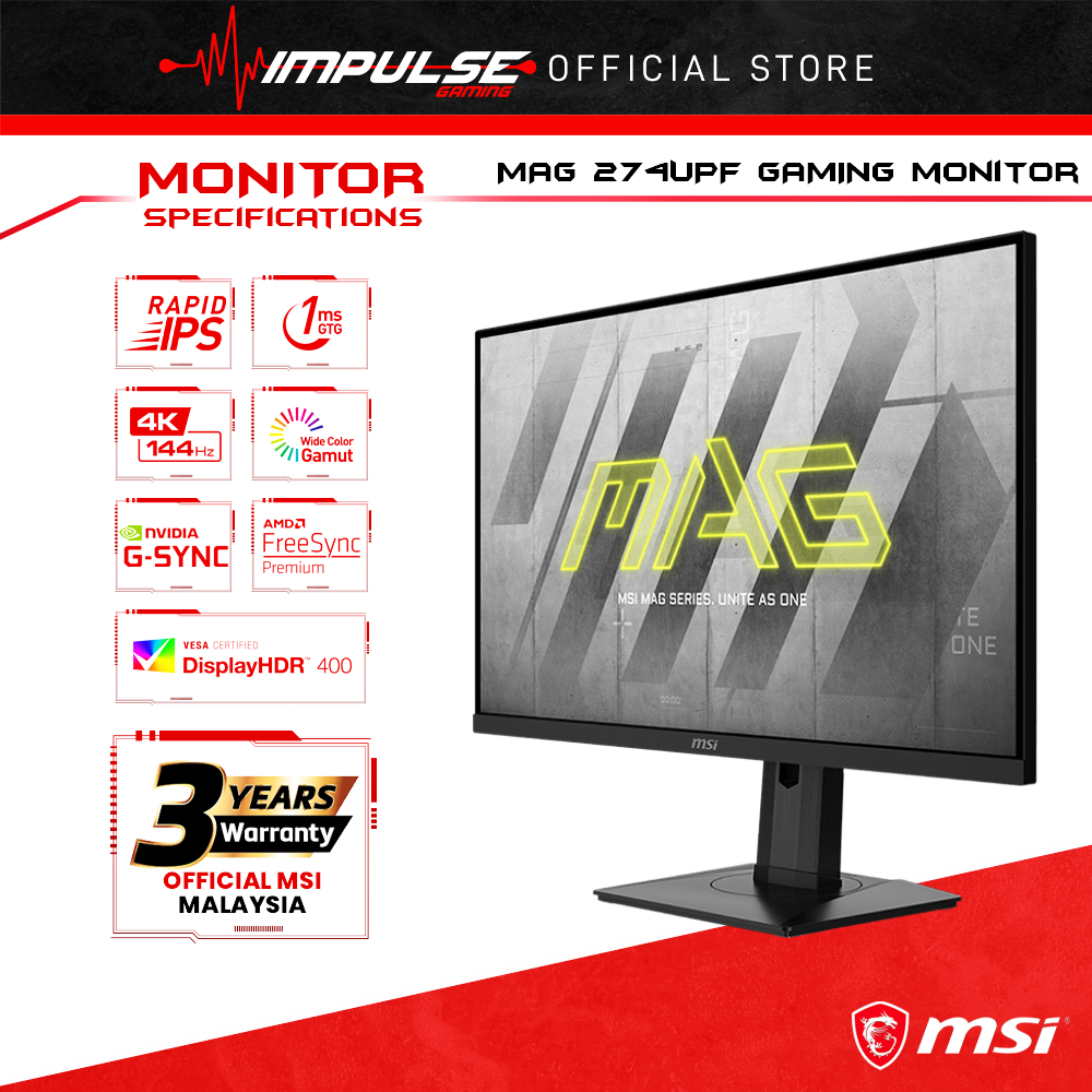 MSI MAG Series Gaming Monitor MAG256F / MAG 274UPF / MAG 274QRFW ...