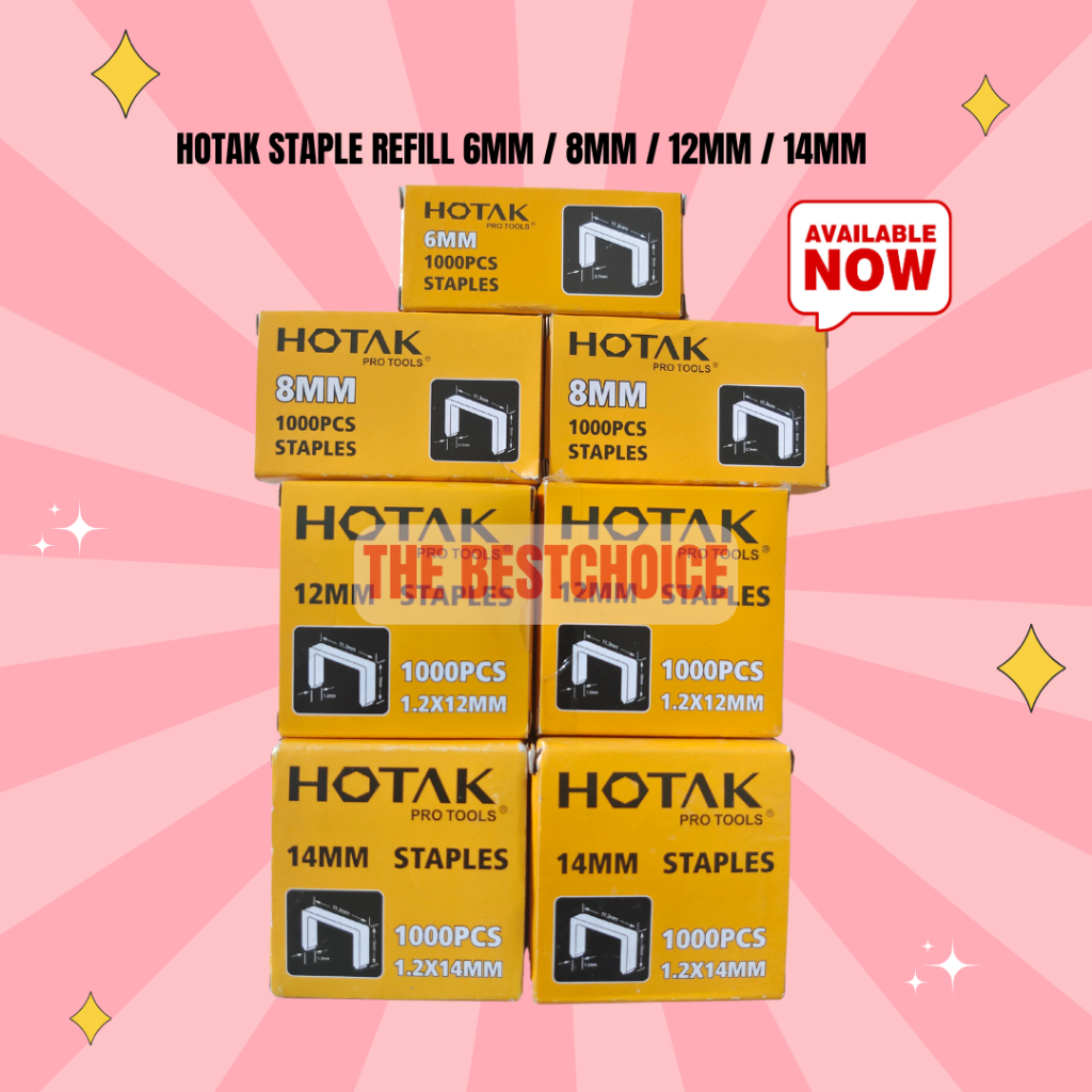 【READYSTOCK】HOTAK Staple Refill 6mm / 8mm / 12mm / 14mm / TOTAL 8MM ...