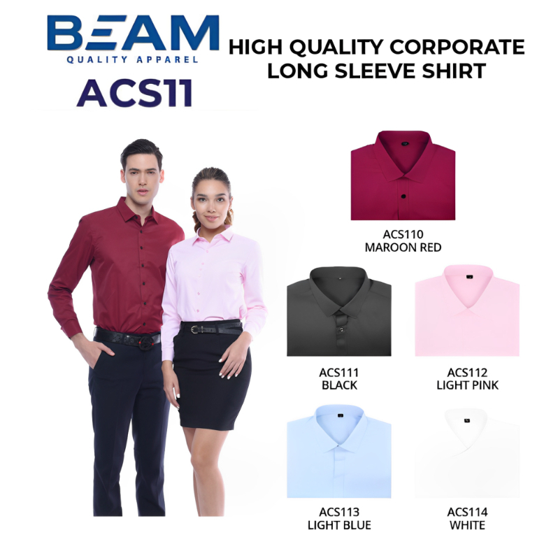 Ultifresh Beam High Quality Corporate Long Sleeve Shirt ACS11 UNISEX ...