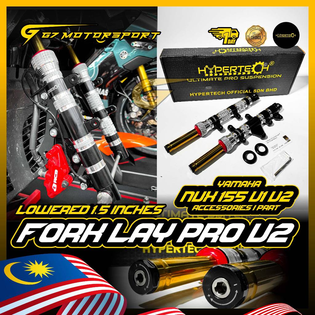 Fork Lay PRO V2 Lowered 1.5 INCHES HYPERTECH Adjustable | For YAMAHA ...