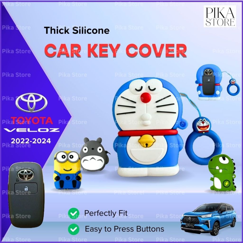 Toyota Veloz Key Cover Cartoon Cute Keyless Remote Car Key Case Sarung ...
