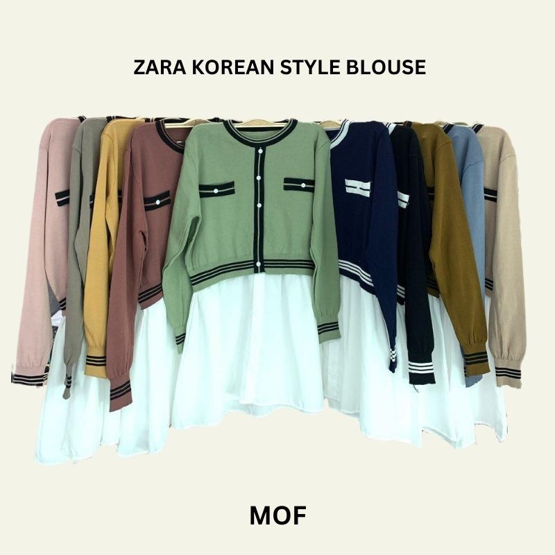 MOF ZARA Korean Style Layered Look Muslimah Women Casual Blouse Baju ...
