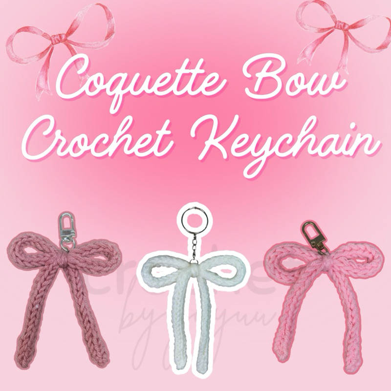 🎀 Coquette Bow Crochet Keychain 🎀 | Shopee Malaysia