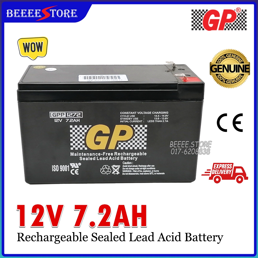 GP 12V 7.2AH Maintenance Free Rechargeable Sealed Lead Acid Battery ...