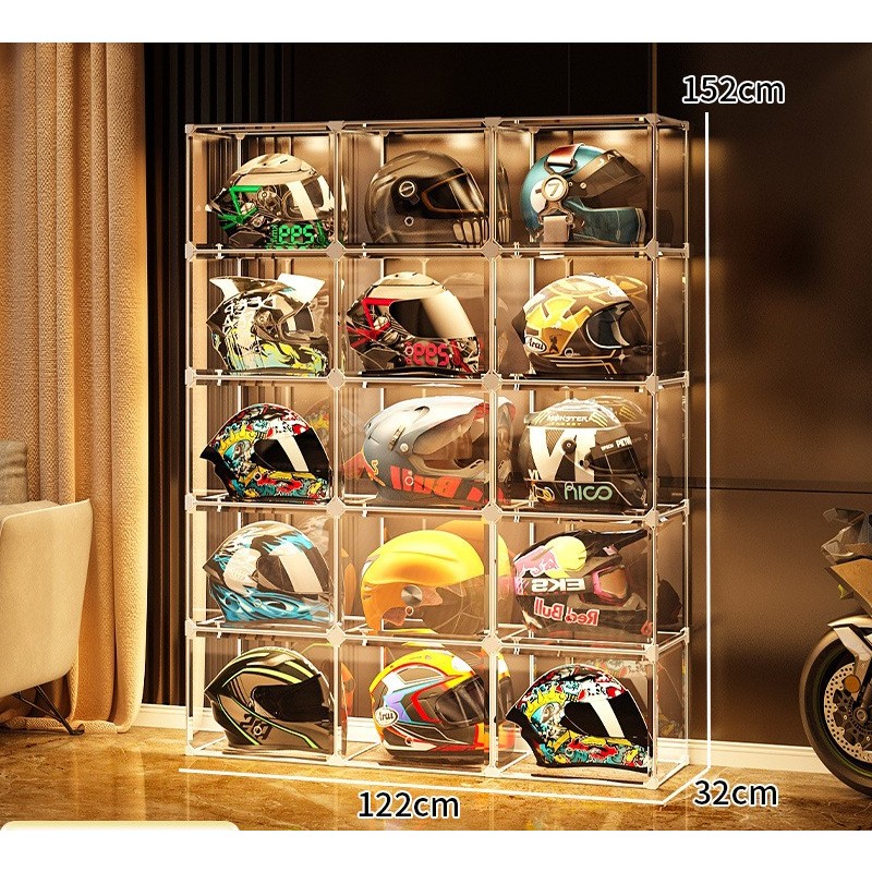 HD Helmet storage rack motorcycle hat cabinet home storage Cabinet ...