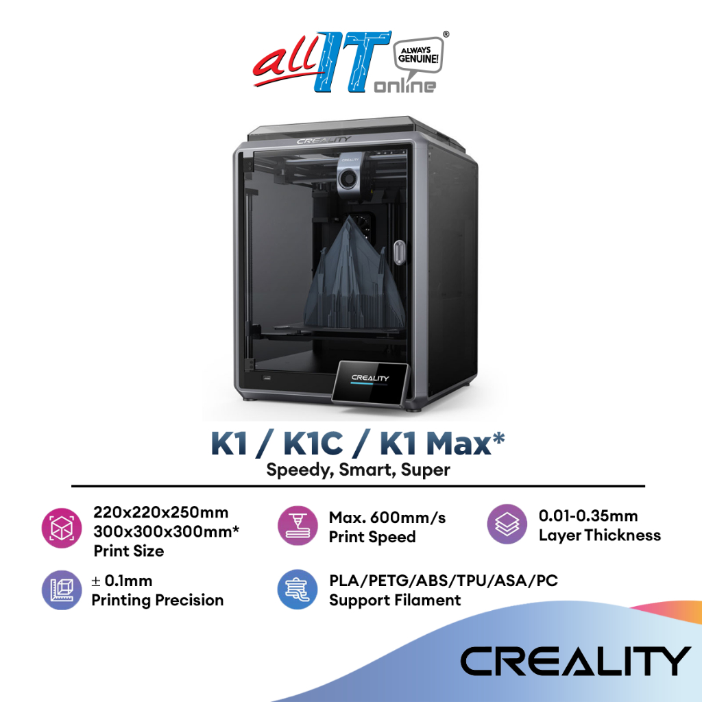Creality K1 / Creality K1C / Creality K1 Max 3D Printer 600mm/s Speed ...