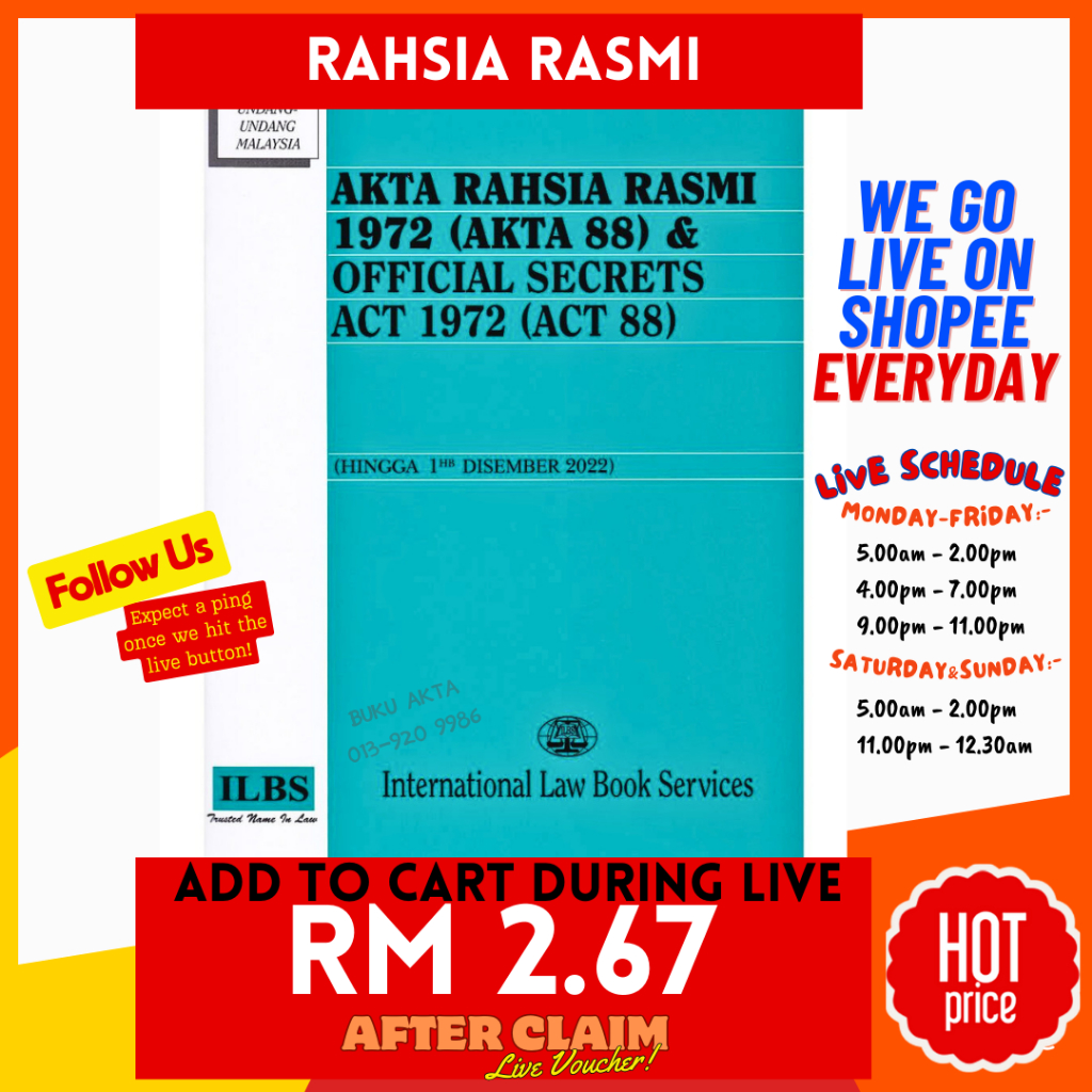 Akta Rahsia Rasmi 1972 (Akta 88) [Hingga 1hb Disember 2022] - ILBS ...