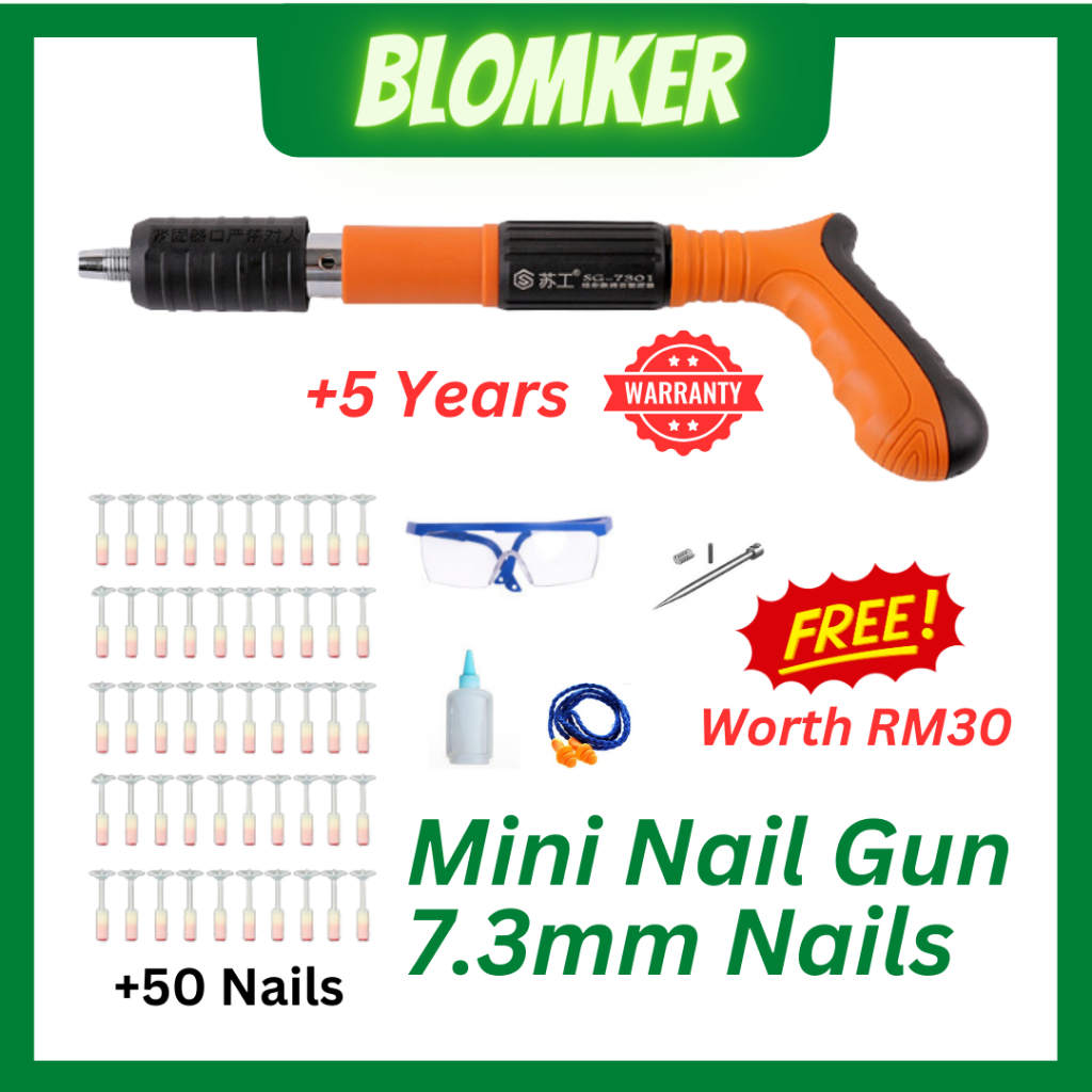 Tufting Steel Nail Gun Ceiling Wall Concrete Pipe Nail Hook Paku Tembak ...