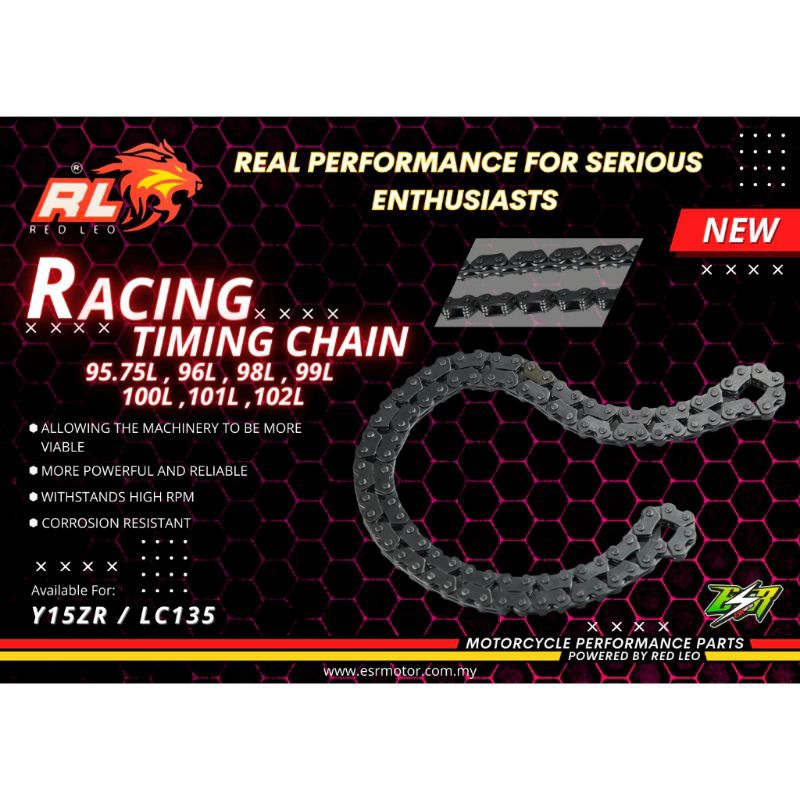 RED LEO RACING TIMING CHAIN LC135 Y15ZR 💯 ORIGINAL ESR 97/98/98.5/99L ...