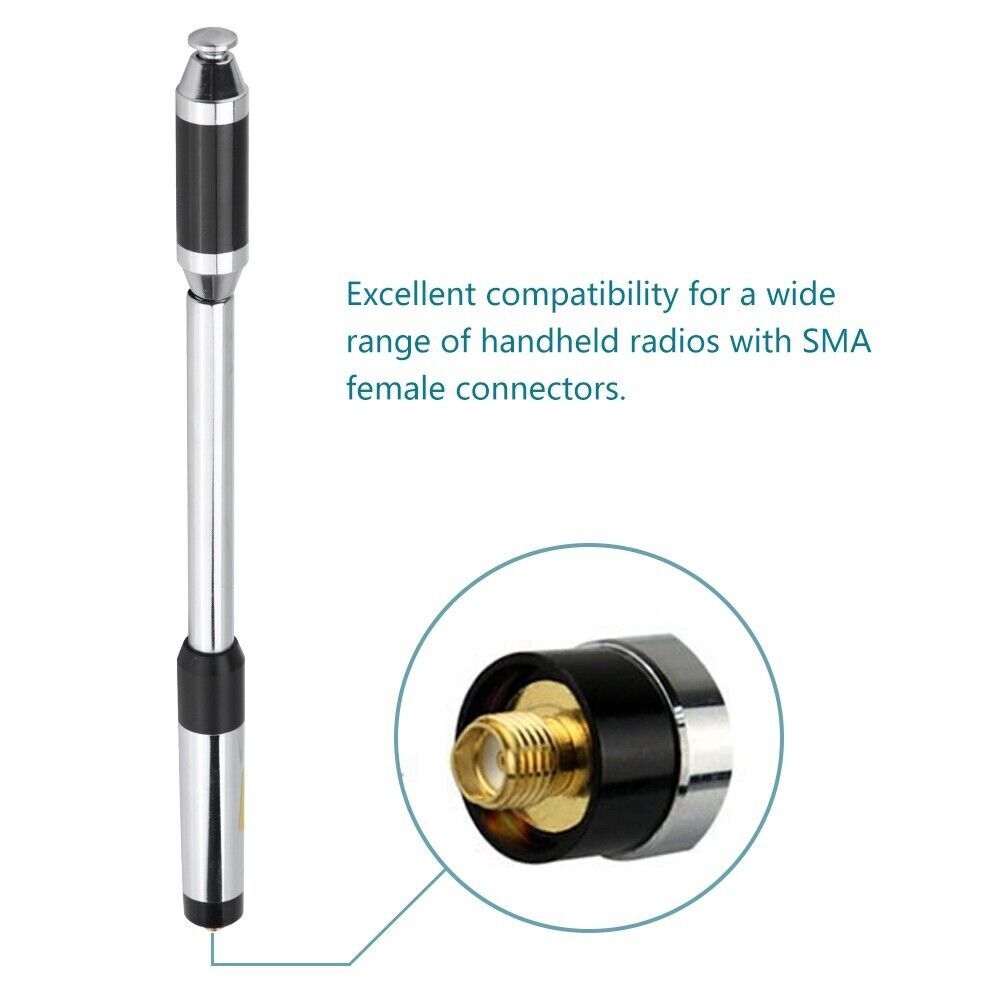 (Ready Stock) RH770 SMA-Female Dual Band High Gain Telescopic Handheld Radio Antenna | Shopee ...