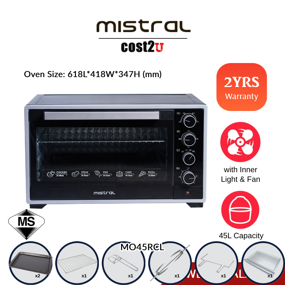 Khind Mistral 45L Big Electric Oven (3D Diamond Surface) | MO45RCL ...