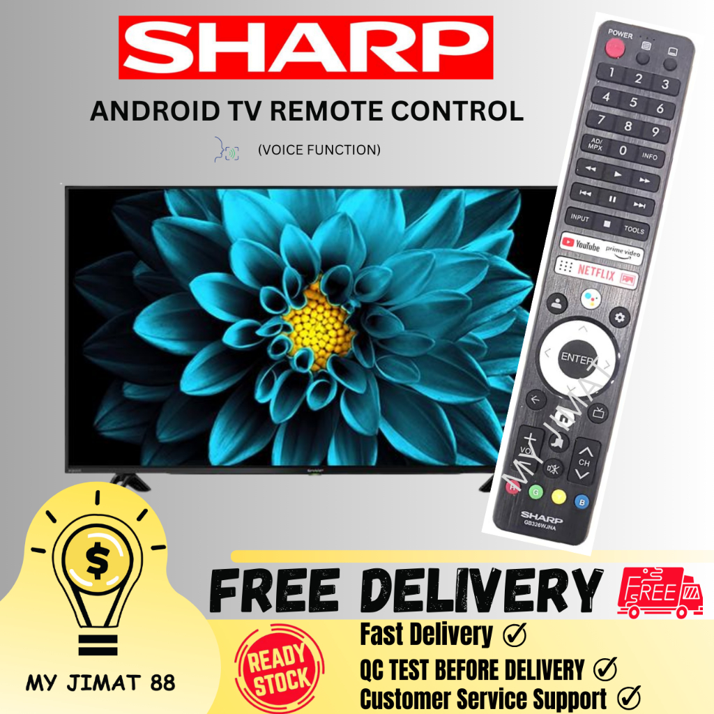 SHARP SMART ANDROID TV REMOTE CONTROL | Shopee Malaysia