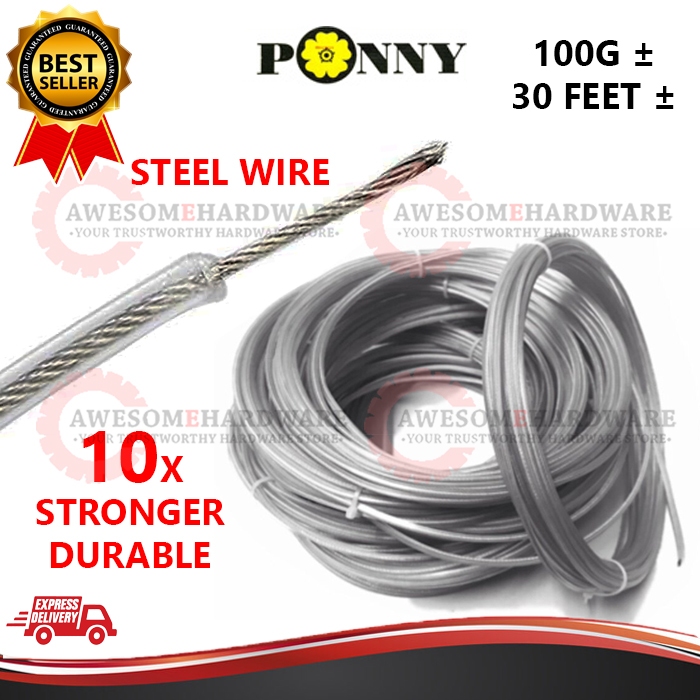 (400G) PONNY 2.4MM HEAVY DUTY STEEL WIRE REINFORCED NYLON TRIMMER LINE ...