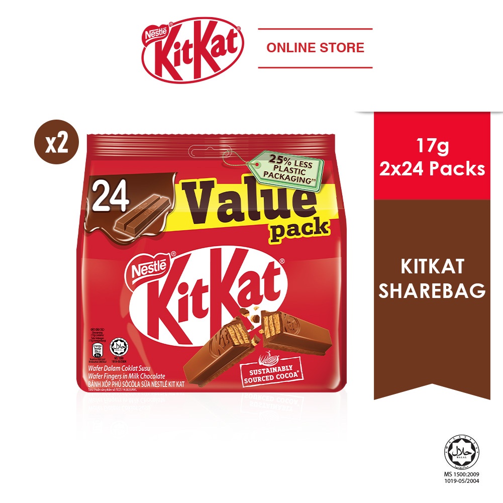 NESTLÉ KITKAT 2-Fingers Milk Chocolate Value Share Pack 24 Pieces ...
