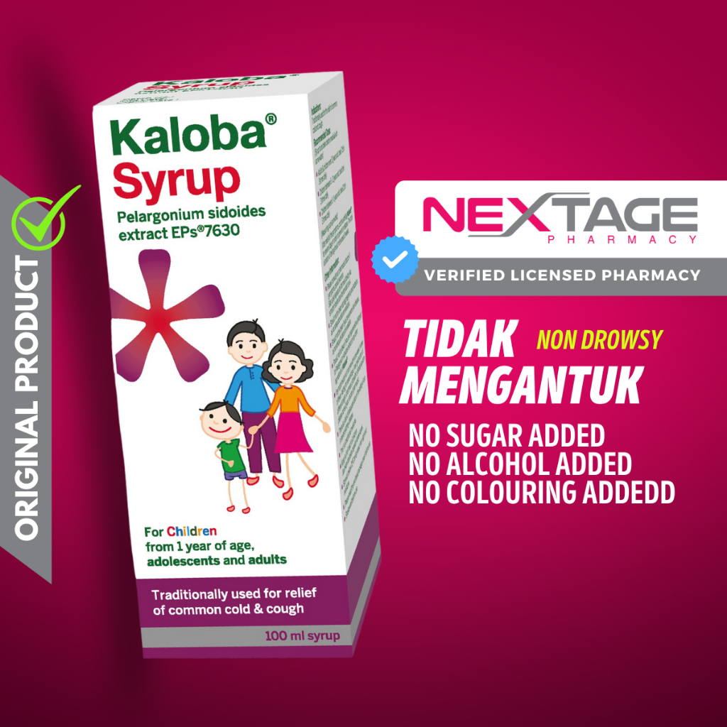 Kaloba Cough Syrup sirap ubat batuk non drowsy tidak mengantuk 100ml ...