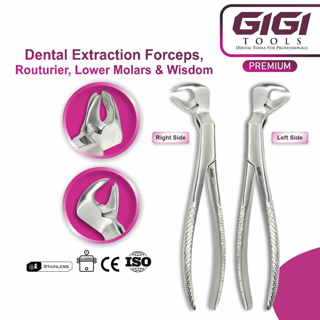 GIGI Tools Wisdom Tooth Extracting Forceps 2Pcs Set (Left and Right ...
