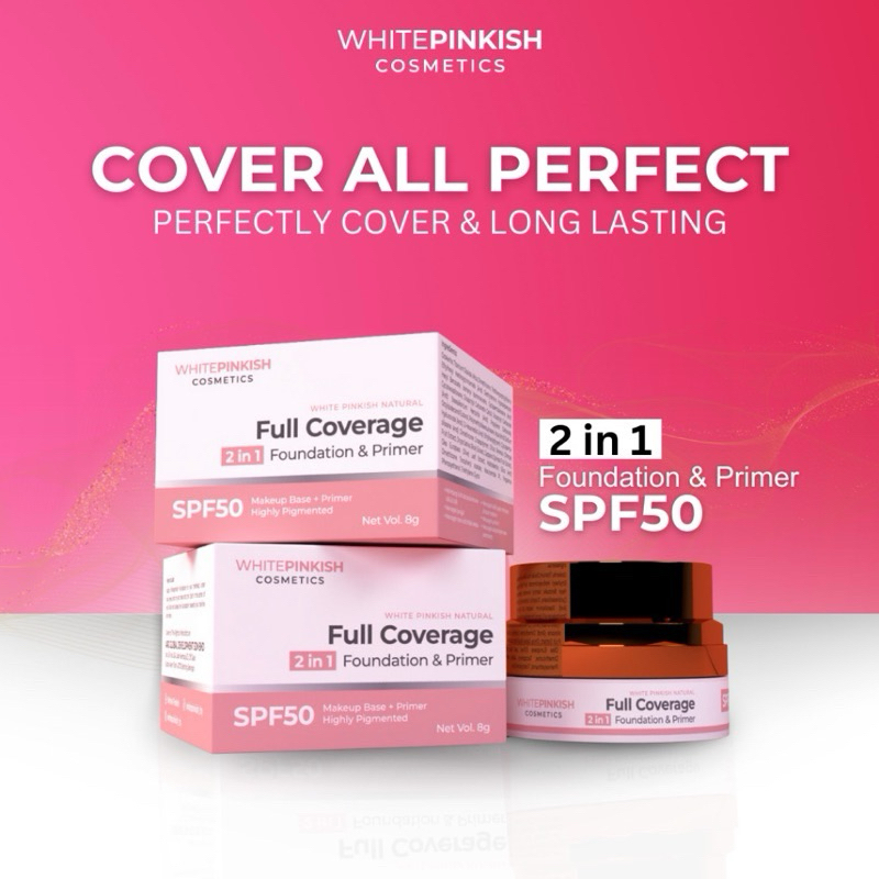WHITE PINKISH FOUNDATION SPF50++ FULL COVERAGE PIGMENTED | Shopee Malaysia