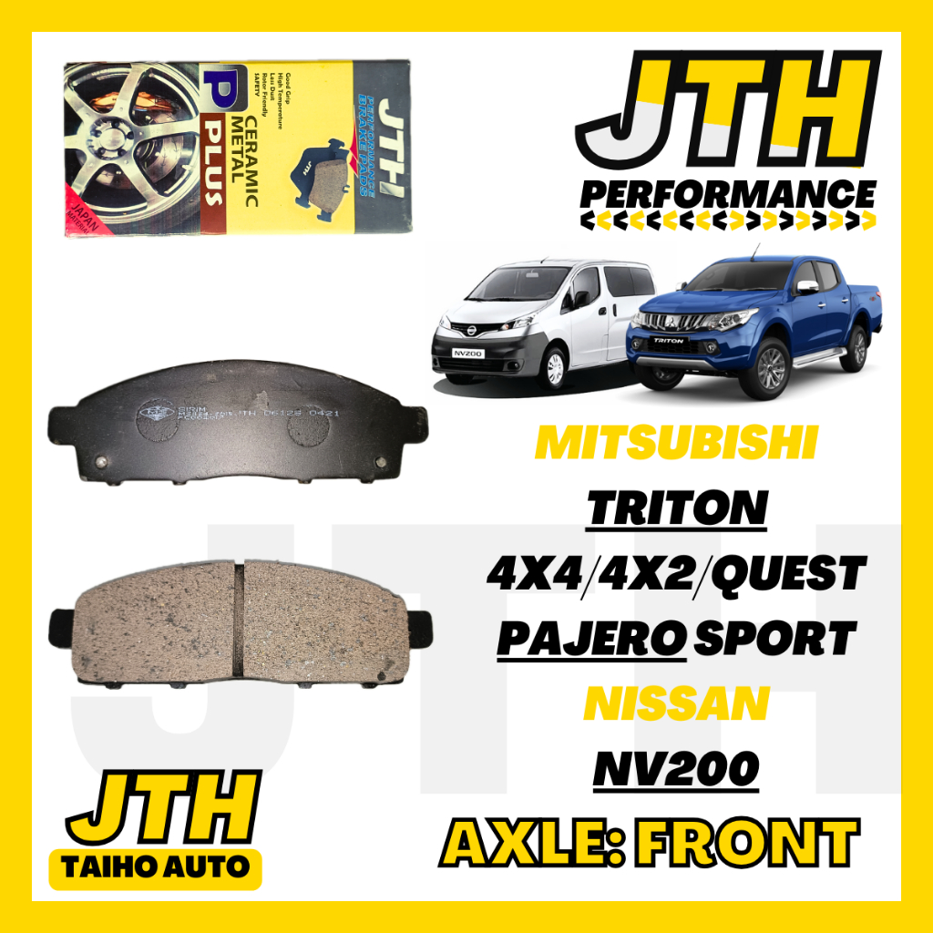 JTH PERFORMANCE Front Brake Pad Mitsubishi Triton 4X4 / 4X2 / Pajero ...