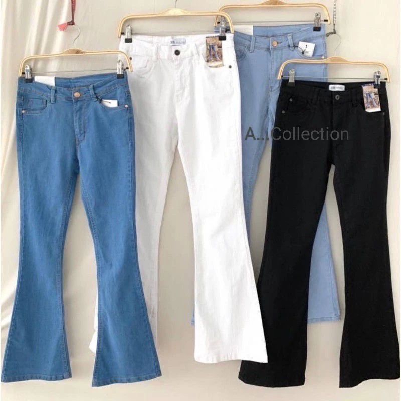 Seluar BOOTCUT KAIN GETAH denim jeans 26 hingga 36 | Shopee Malaysia