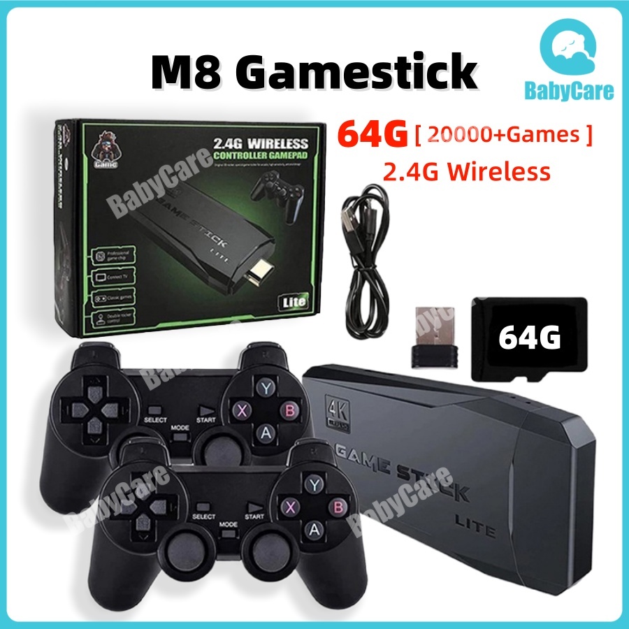 🔥20000 Games🔥M8 Controller Game 4K HDMI GAME STICK TV 64GB 20000 Video ...