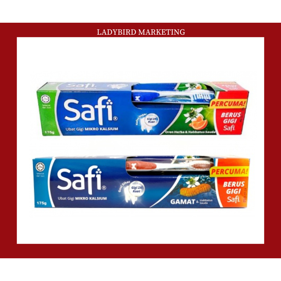 Safi Ubat Gigi 175g + Berus Gigi / Oren / Gamat | Shopee Malaysia