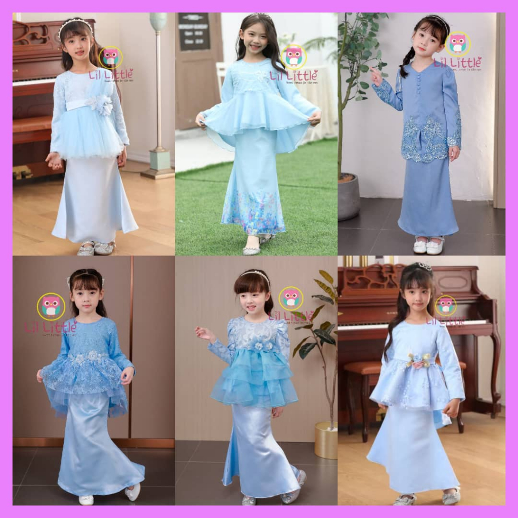 Lil Little PROMOTION Tema Baby Blue Baju Kurung Budak Perempuan Kids ...