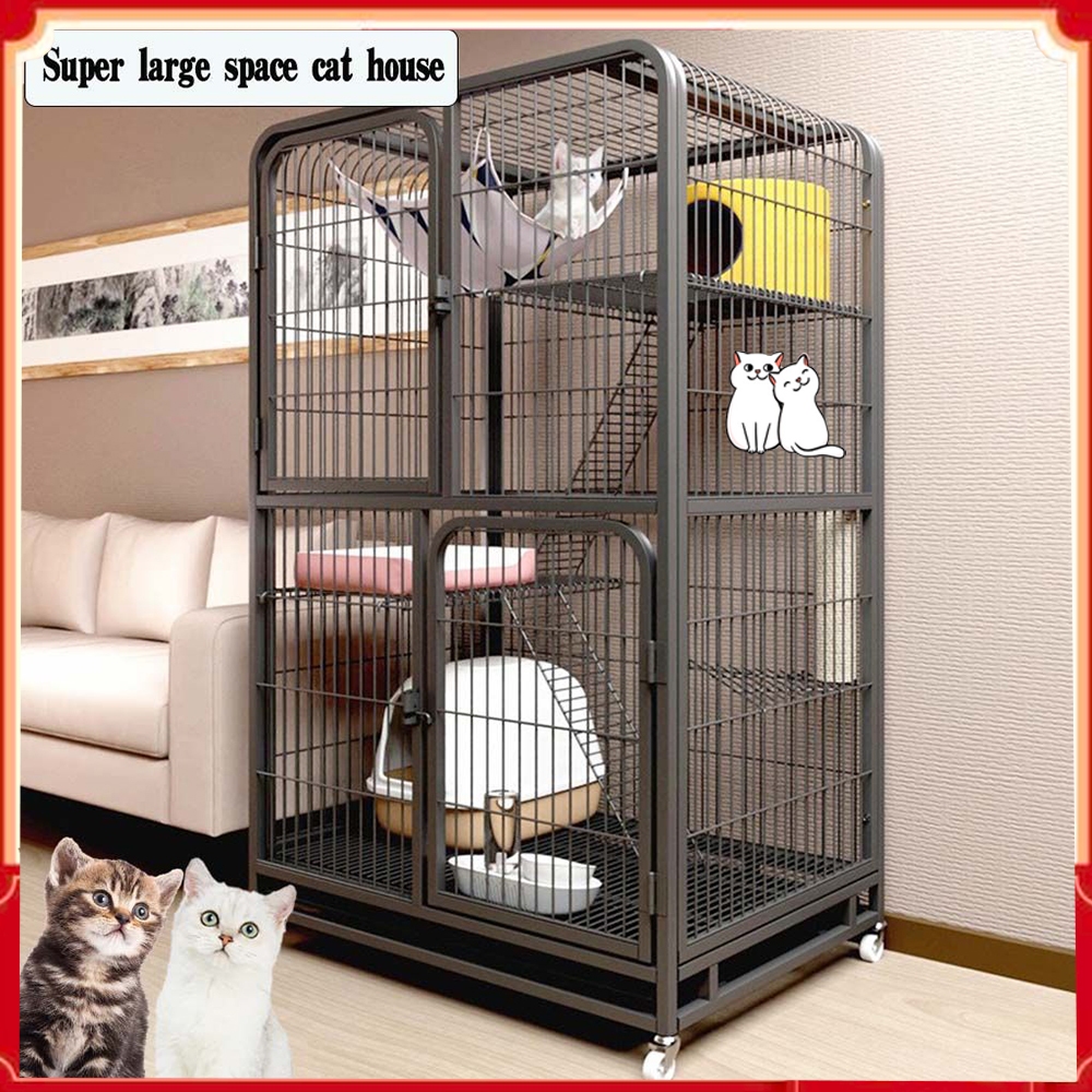 Cat Cage Large Sangkar Kucing Besar 2 3 Tingkat 4 Level Pets Cages Cat ...