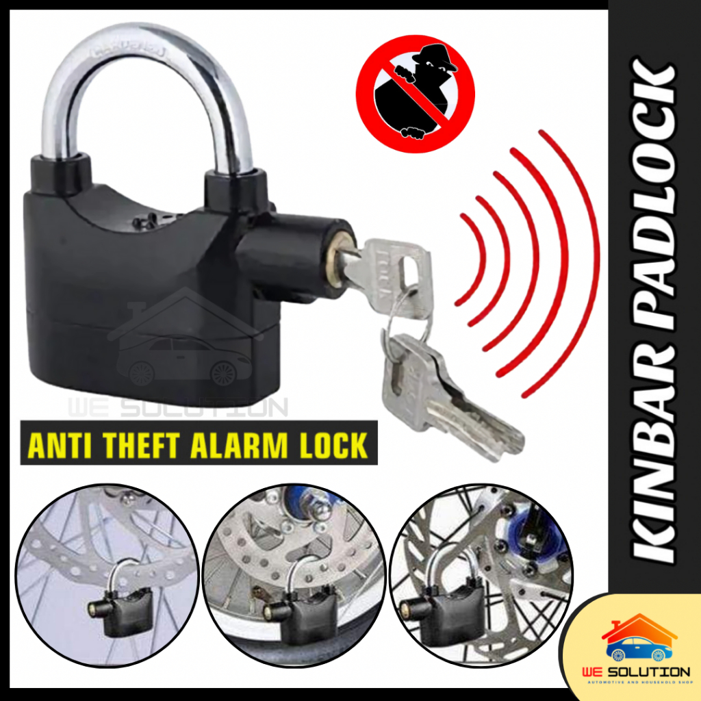 ORIGINAL Kinbar Lock Siren Alarm Padlock For Door/Motor/Bike Lock ...