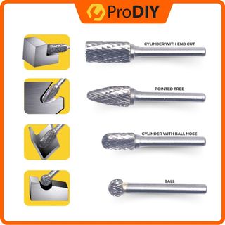 10pcs Carbide Burr Shank Fit Rotary Drill Porting Tool ( 3mm x 6mm ...