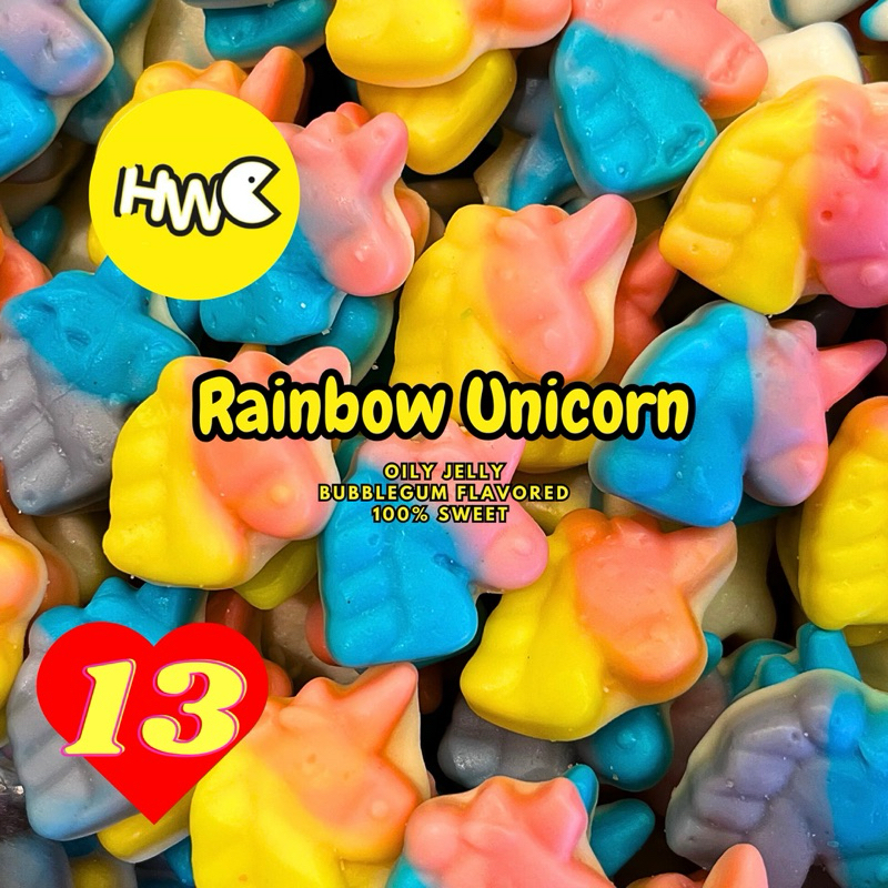 🌈 Rainbow Unicorn Gummy Candy Sweet Chewy Turkey Gula Gula Halal ...
