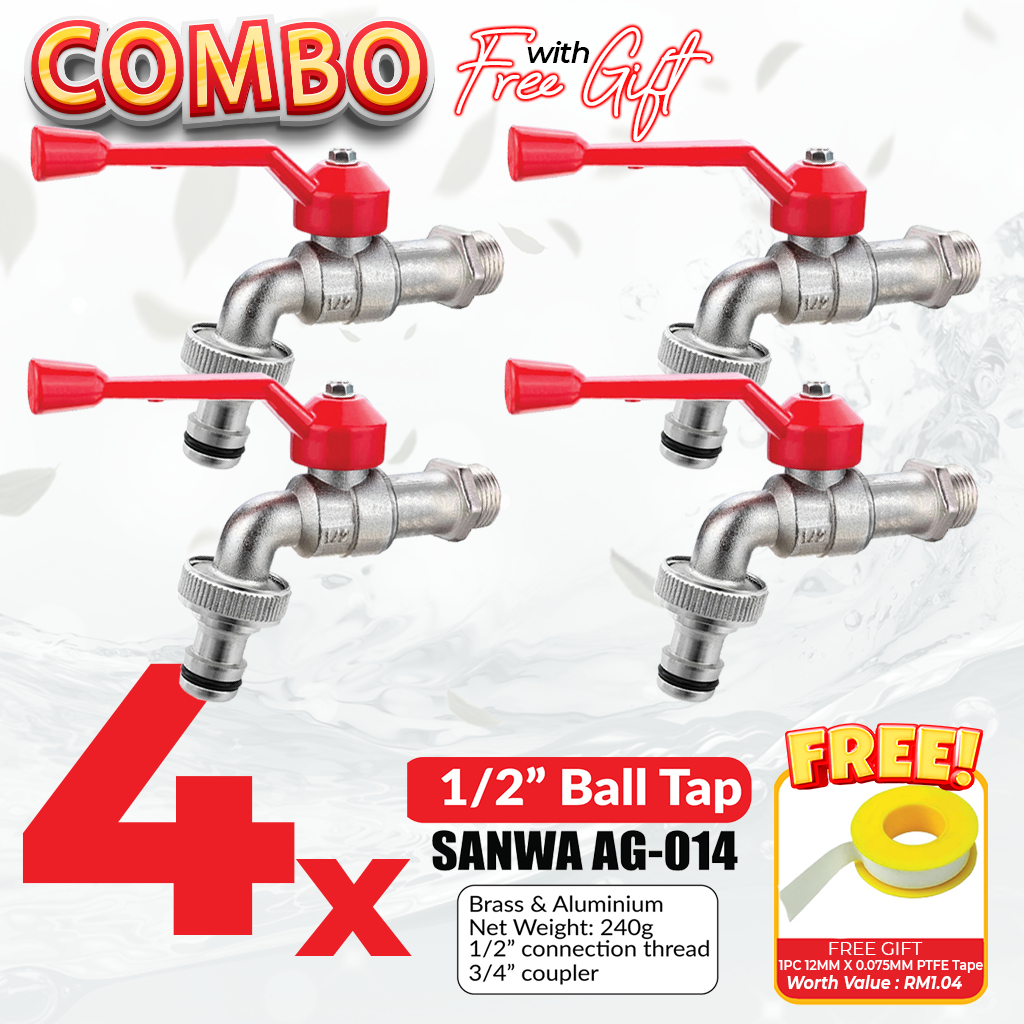 1/2 INCH Heavy Duty Ball Tap for Washing Machine Outdoor Garden Brass ...