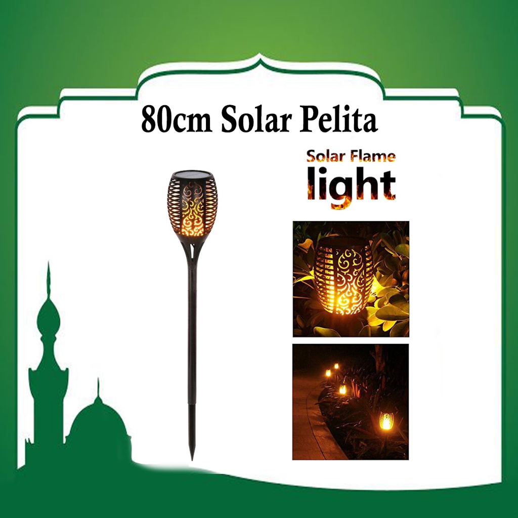 2024 LED Lampu Solar Pelita Waterproof Hari Raya Viral Flickering Flame ...