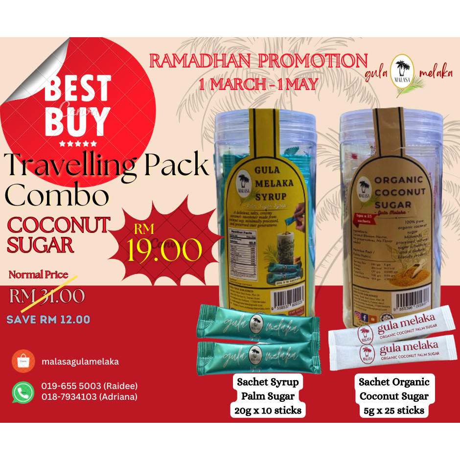 PROMOTION Travelling Pack Combo (Sachet Syrup + Organic Coconut Sugar ...