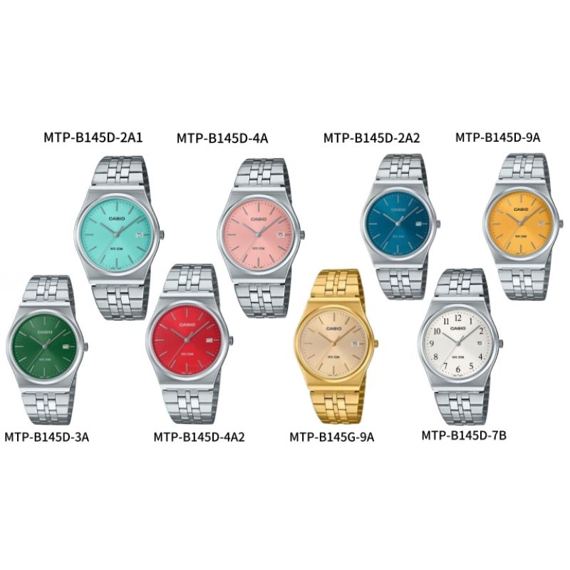 CASIO GENERAL MTP-B145D / MTP -B145G SILVER STAINLESS STEEL BAND MEN ...