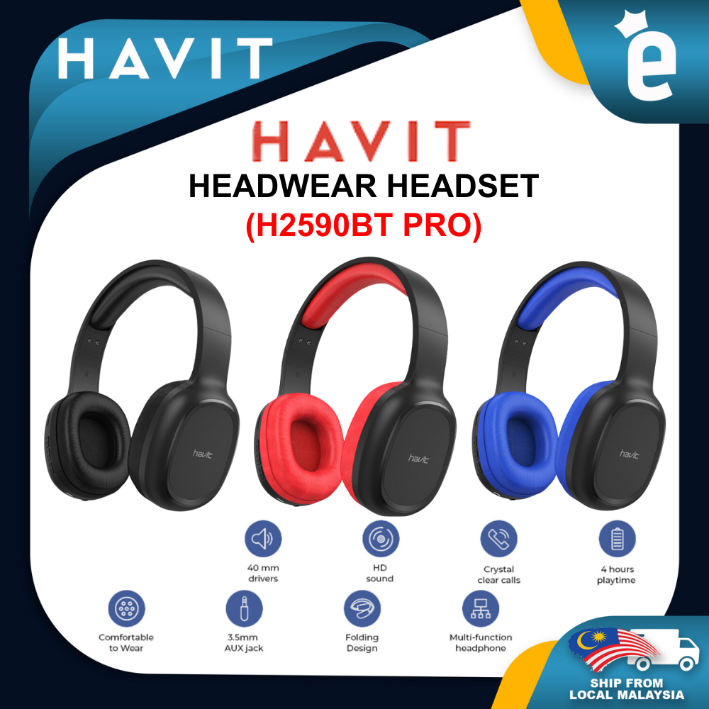 HAVIT H2590BT PRO Wireless Bluetooth Headphone with Adjustable Slider ...