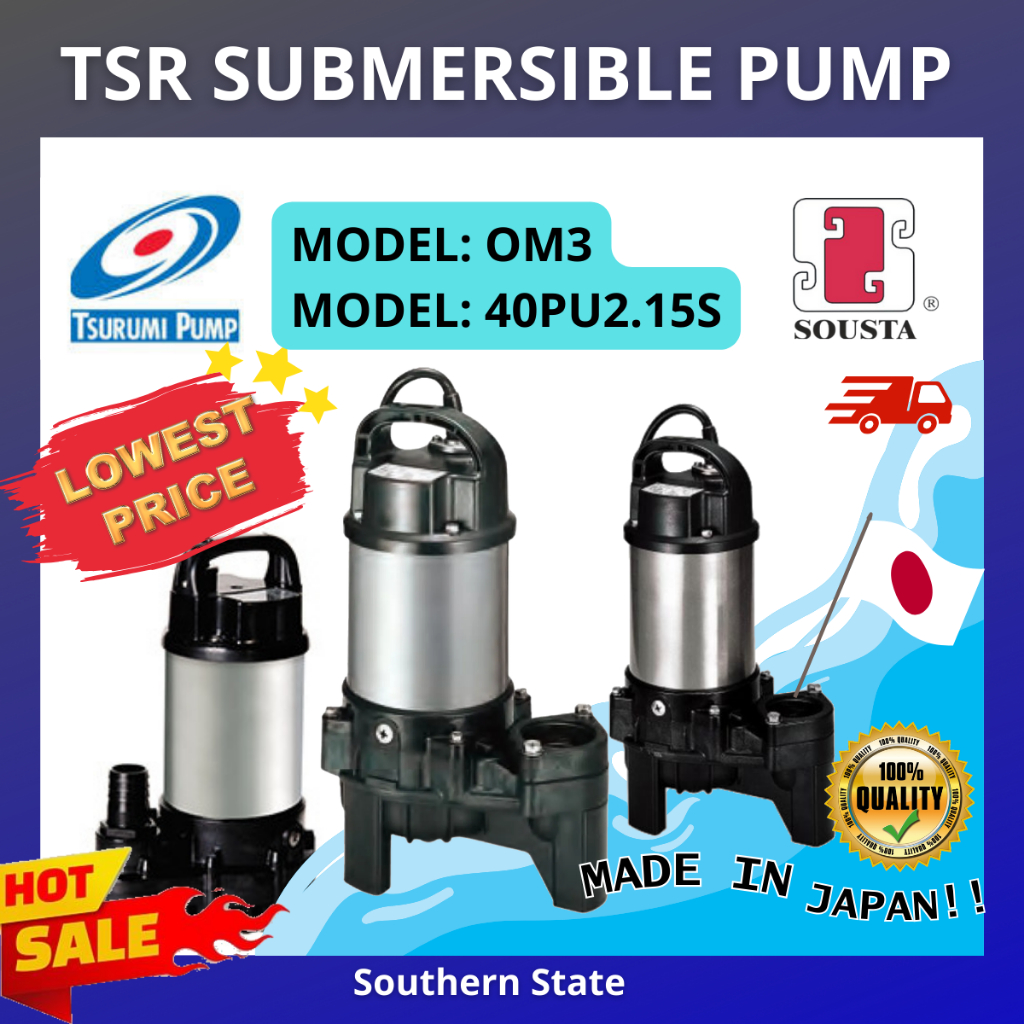 Tsurumi OM3 Submersible Pumps / Tsurumi 40PU2.15S Submersible Pump 230V/50Hz MADE IN JAPAN ...