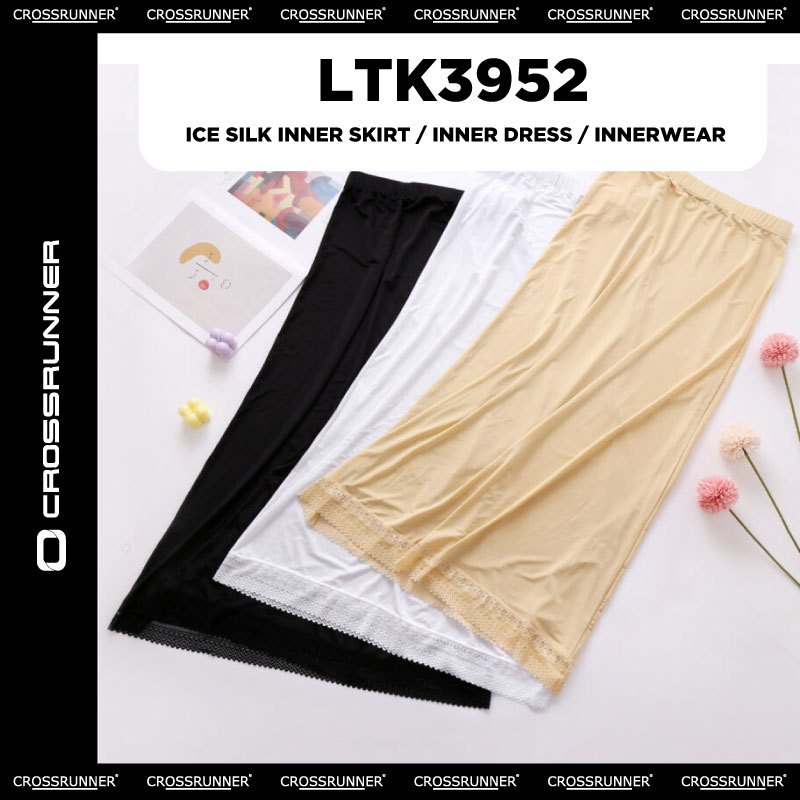 Crossrunner x Ice Silk Inner Skirt Kain Dalam Kain Sejuk Inner Dress ...