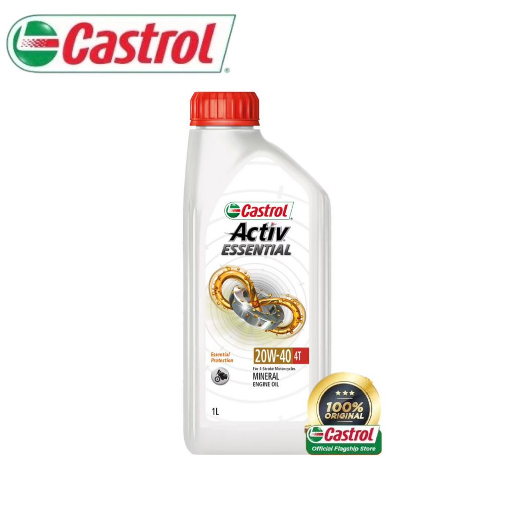 CASTROL ACTIV ESSENTIAL 4T 20W40 MINERAL ENGINE OIL FOR MOTORCYCLE [1L ...