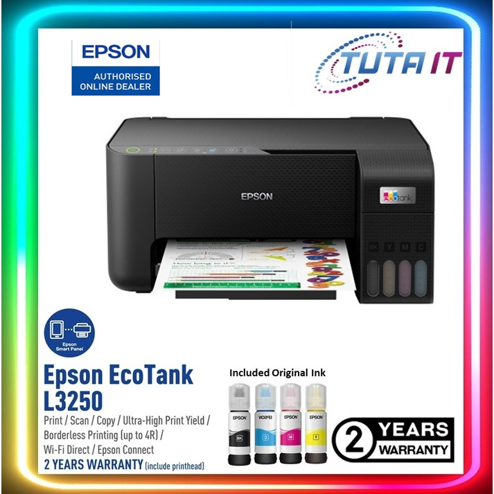 Epson EcoTank L1210(Single Function) L3210/L3250/L3256 All-in-One Ink Tank Printer With Original ...