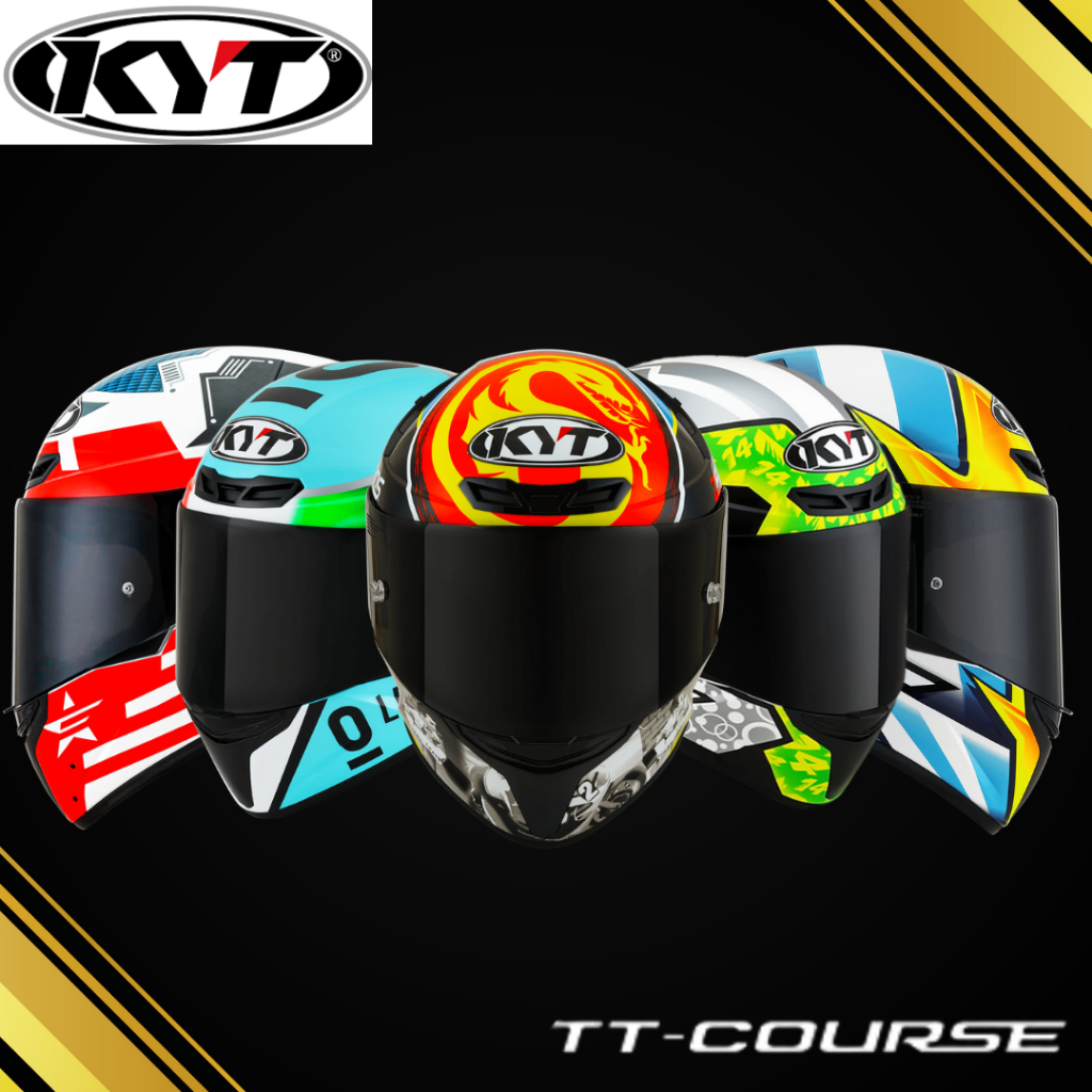 KYT TT COURSE (KYT FULL FACE HELMET) TOPI KELEDAR KYT 100% ORIGINAL ...