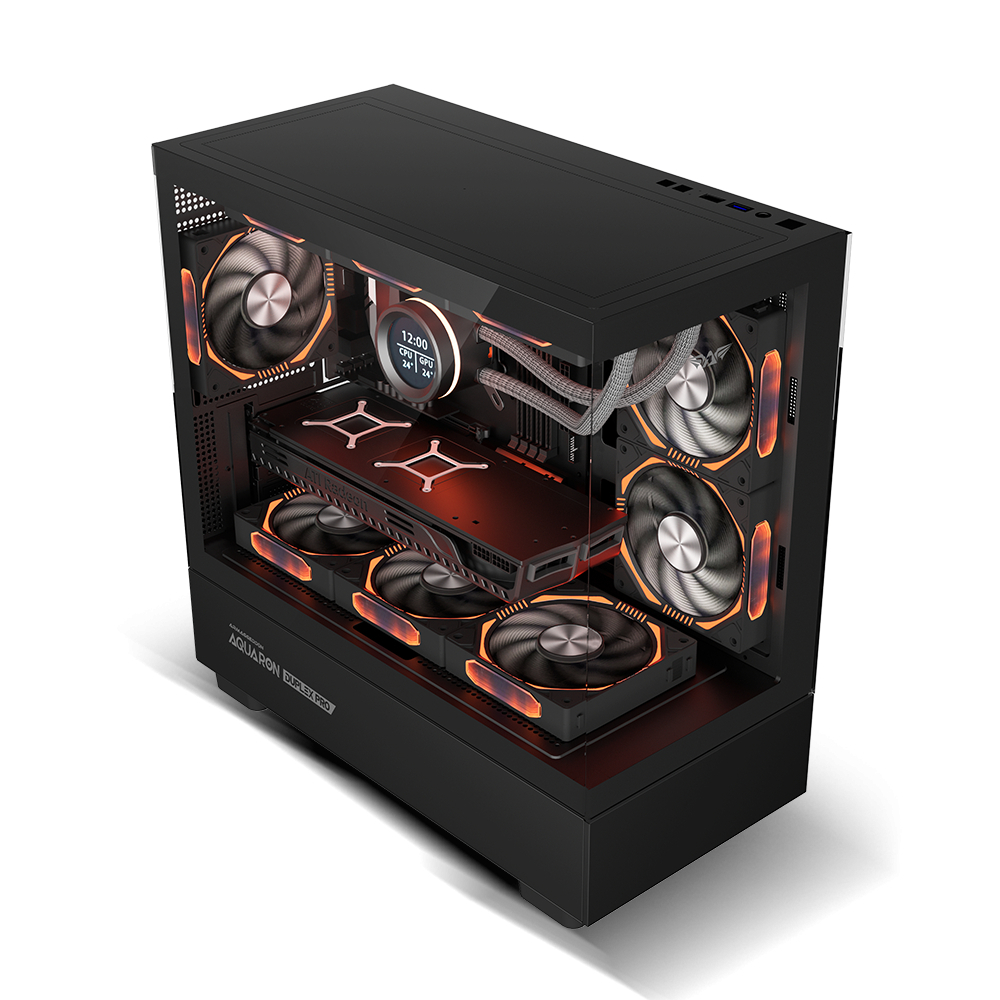 Armaggeddon Aquaron Duplex Pro M-ATX Transparent view PC Case - (Black ...