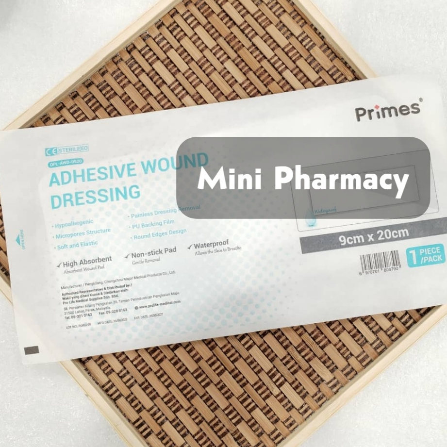 Primes Adhesive Waterproof Wound Dressing Pad by pcs - 6cm x 7cm / 9cm ...