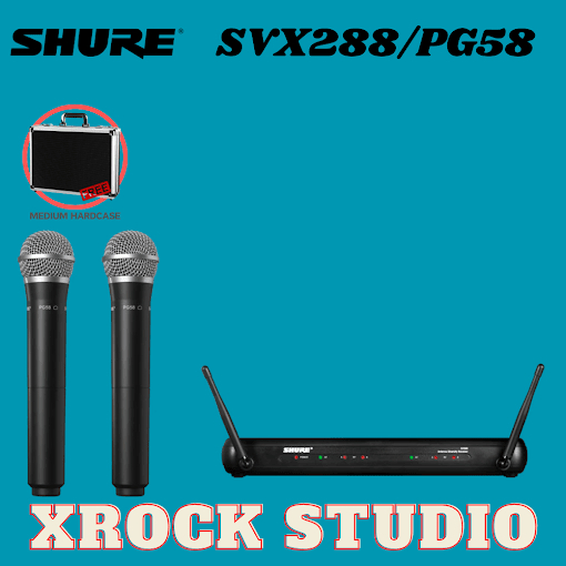 Shure SVX288/PG58 Dual Vocal Wireless System with Free LPC-M Hard Case ...