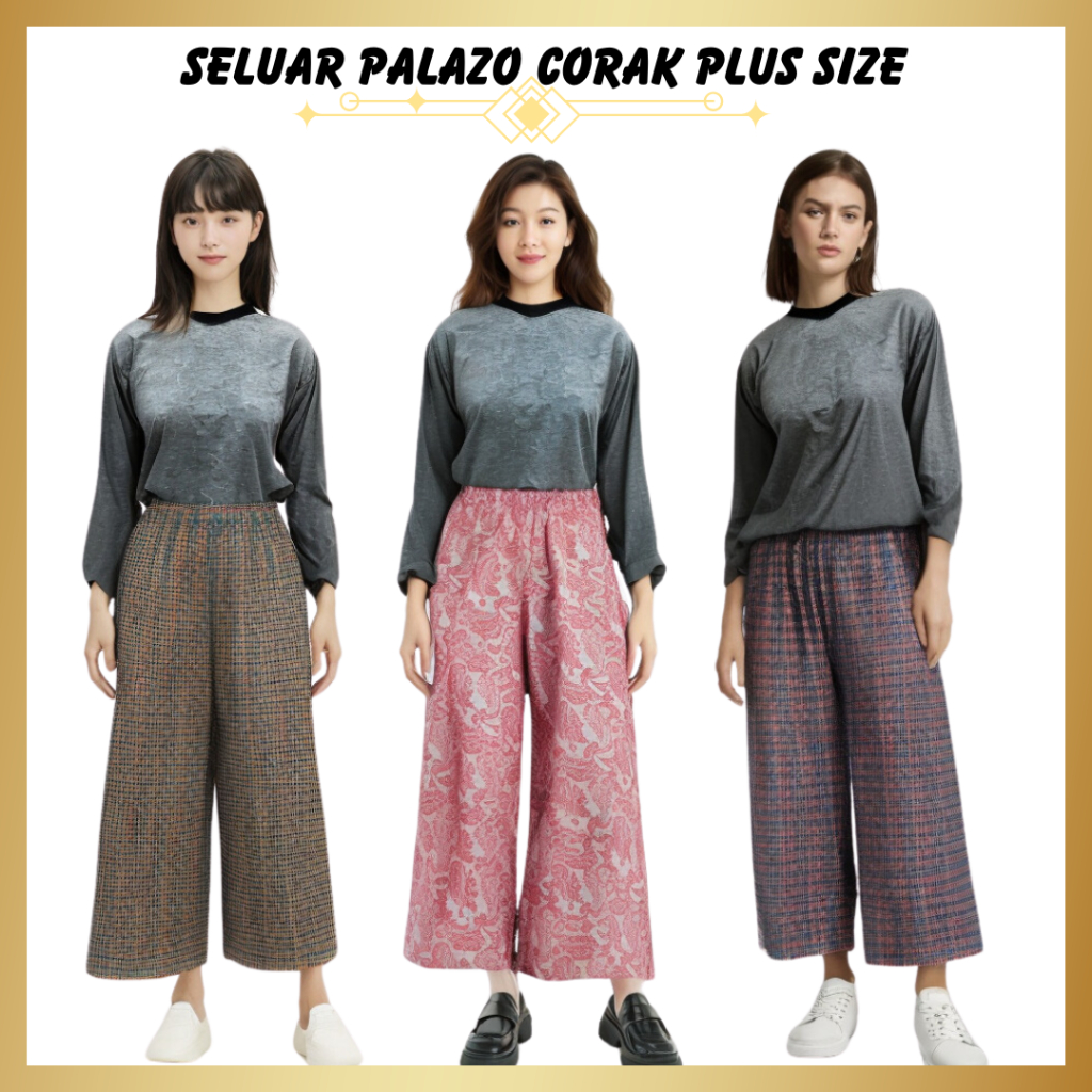 Seluar Palazo Corak Palazzo Pants Plus Size Seluar Palazo Saiz Besar ...
