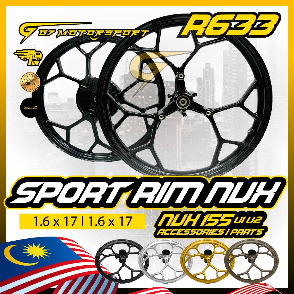 NVX 155 V1 V2 Sport Rim R633 I 1.6 X 1.6 I Black / Chrome / Gold ...