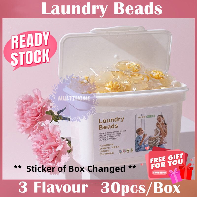 [30pcs] 3in1 Laundry Beads Ball Capsule Detergent Gel Concentrate 3-IN ...