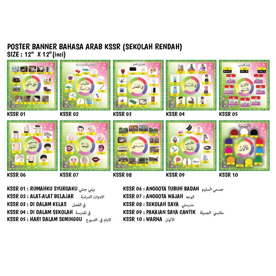 POSTER BANNER BAHASA ARAB KSSR (SEKOLAH RENDAH) | Shopee Malaysia