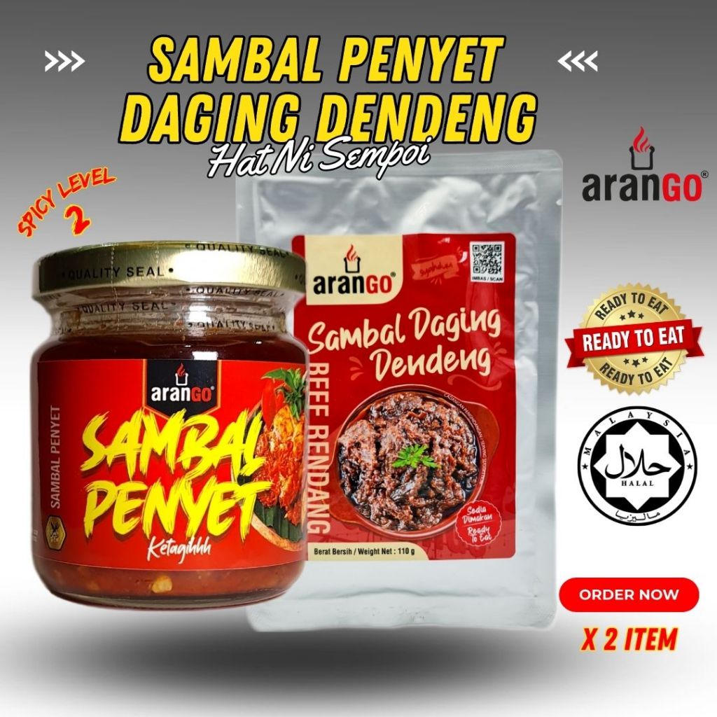 Sambal Penyet Ketagih + Daging Dendeng Syahdu Arango (kombo jimat ...