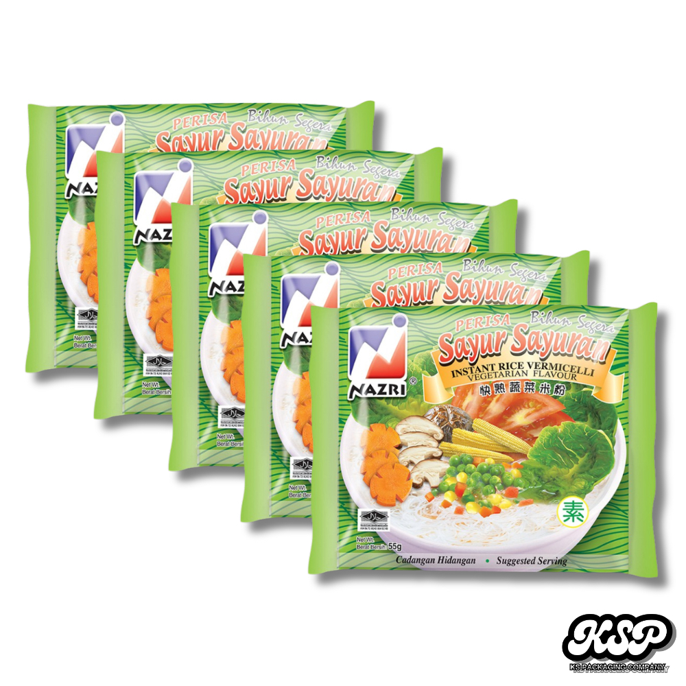 55g x 5pcs Nazri Instant Rice Vermicelli Vegetarian Flavour Bihun ...